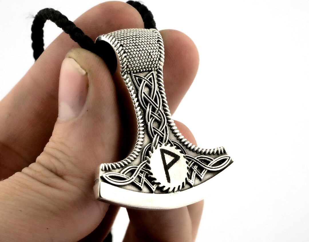 Viking Axe Pendant 925 Silver – Custom Rune Axe of Perun Amulet ...