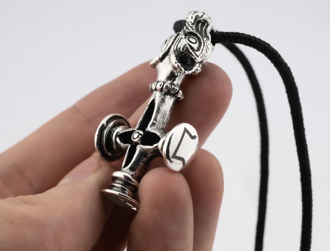 Sterling Silver Viking Wolf Cross Pendant, Rune Necklace, Personalized ...