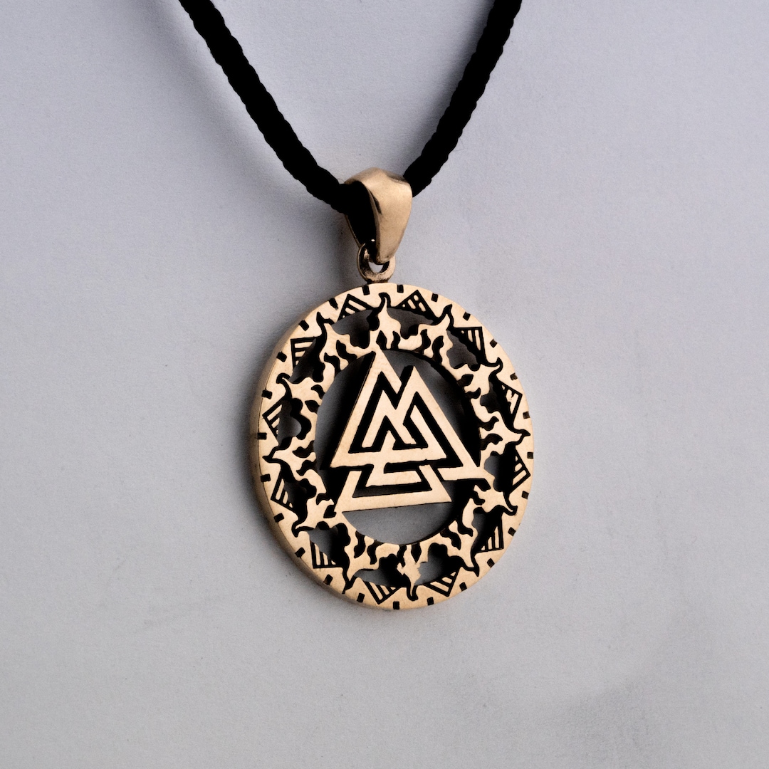 Valknut Pendant, Bronze Amulet, Viking Symbol, Norse Talisman, Warrior ...