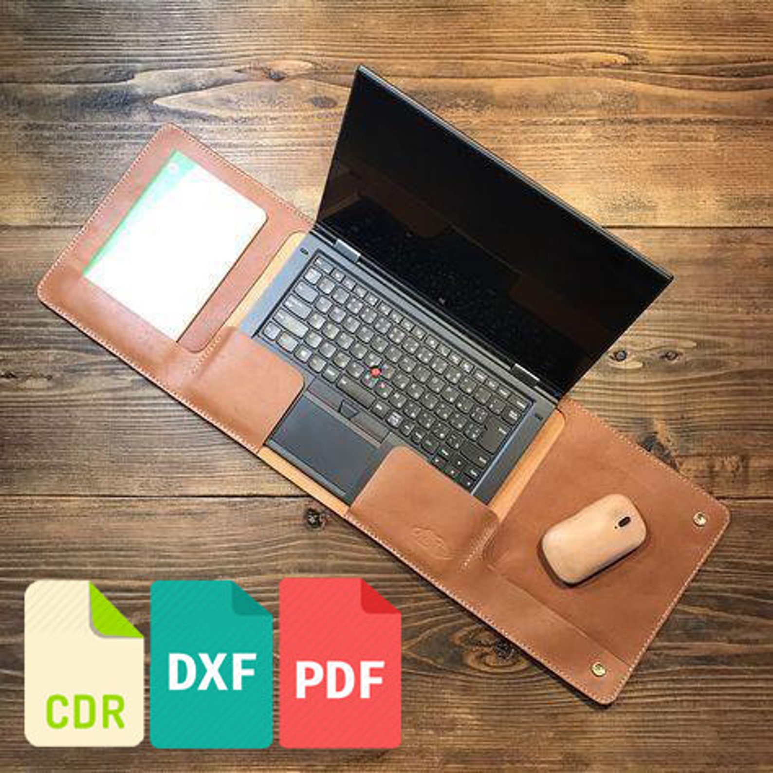 Leather Laptop Cover Template & Pattern for Laser Cut and - Etsy