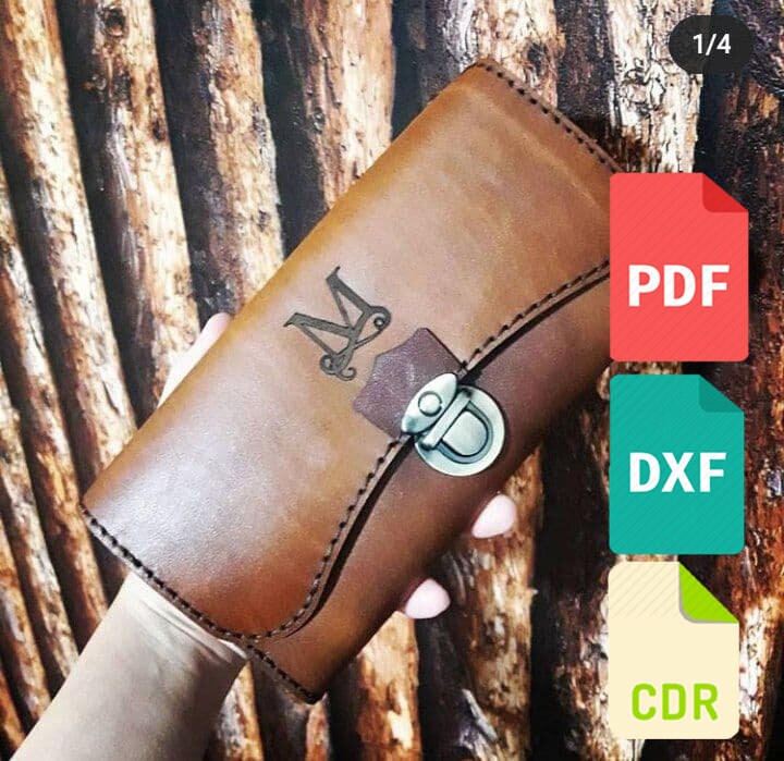 Leather Long Wallet Template & Pattern for Laser Cut and Print - Etsy