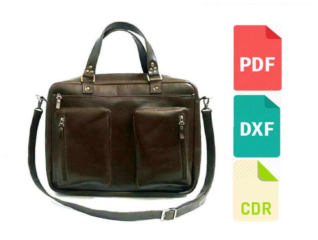 Leather Briefcase Bag Template & Pattern for Laser Cut and Print Cdr ...