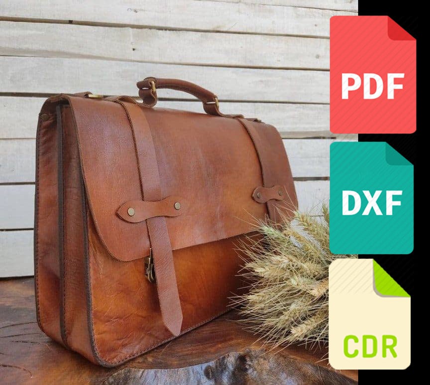 Leather Briefcase Bag Template & Pattern for Laser Cut and - Etsy