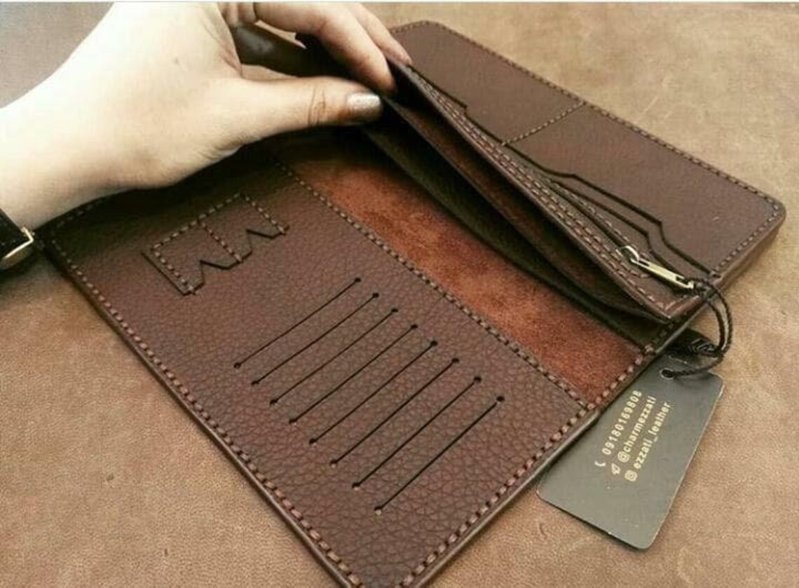 Leather Wallet Bagtemplate & Pattern for Laser Cut and Print - Etsy