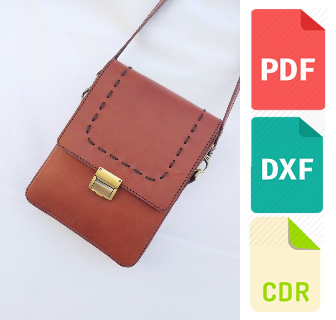 Leather Crossbody Bag Template & Pattern for Laser Cut and Print Cdr ...
