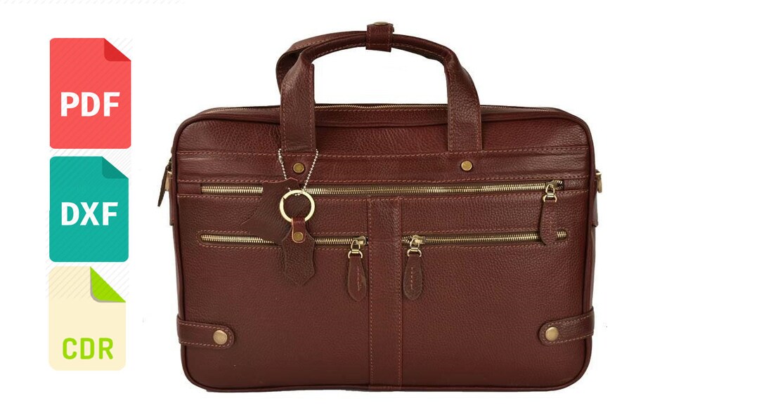 Leather Briefcase Template & Pattern for Laser Cut and Print Cdr, Dxf ...