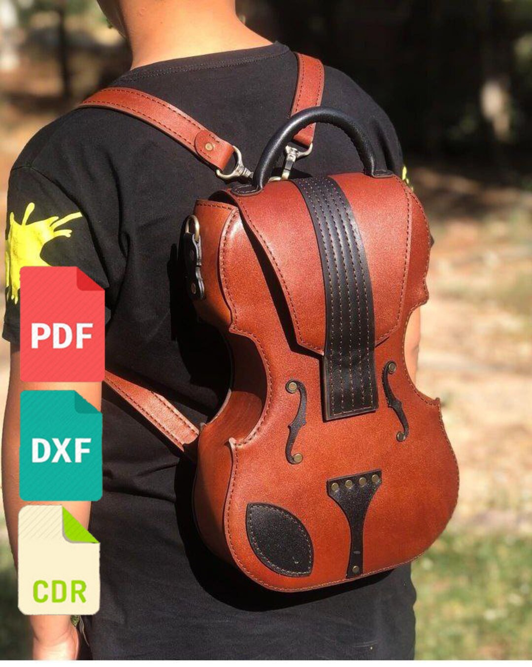 Leather Violin Backpack Template & Pattern for Laser Cut and Print Cdr, Dxf and Pdf File - Etsy
