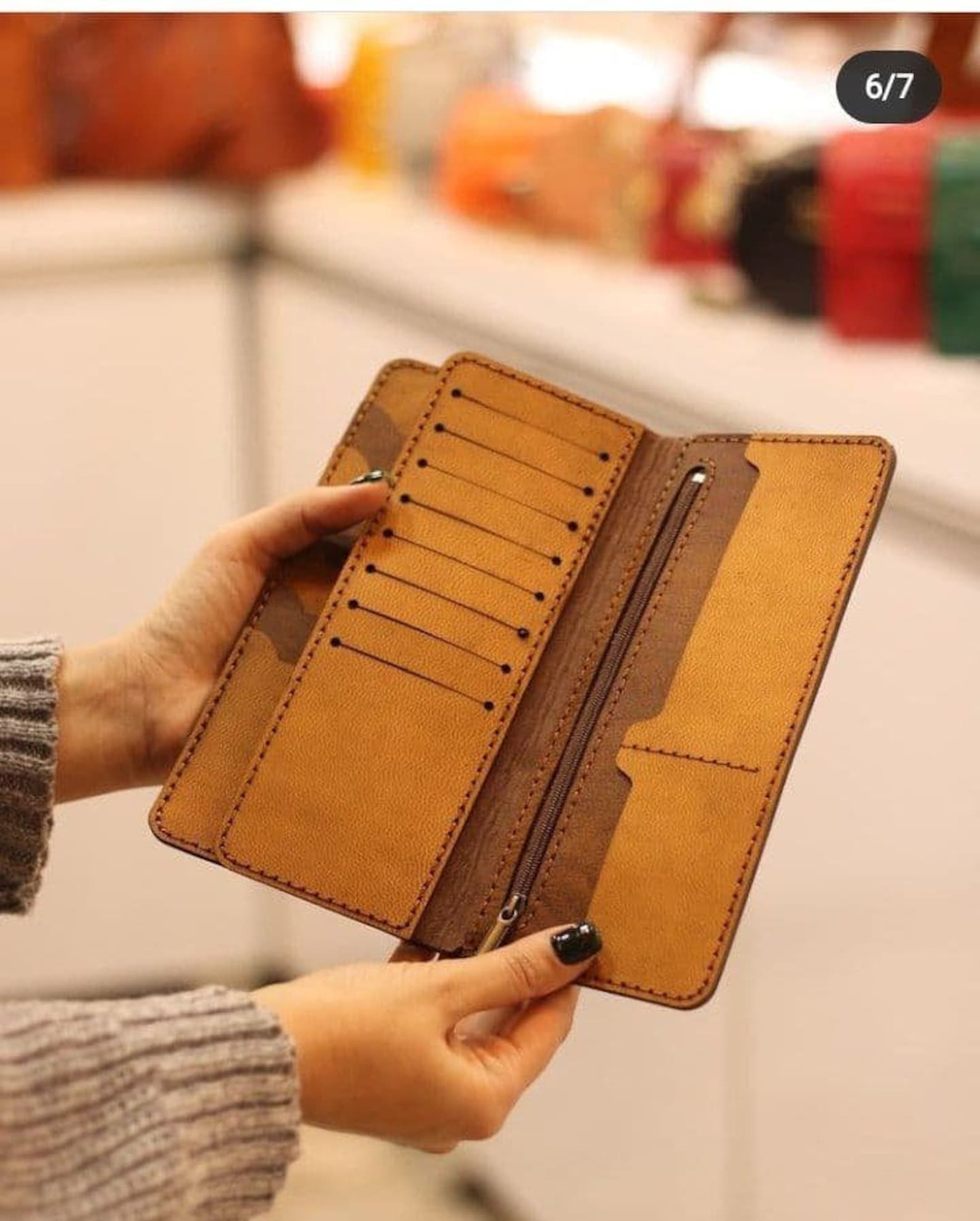 Leather Long Wallet Template & Pattern for Laser Cut and Print - Etsy