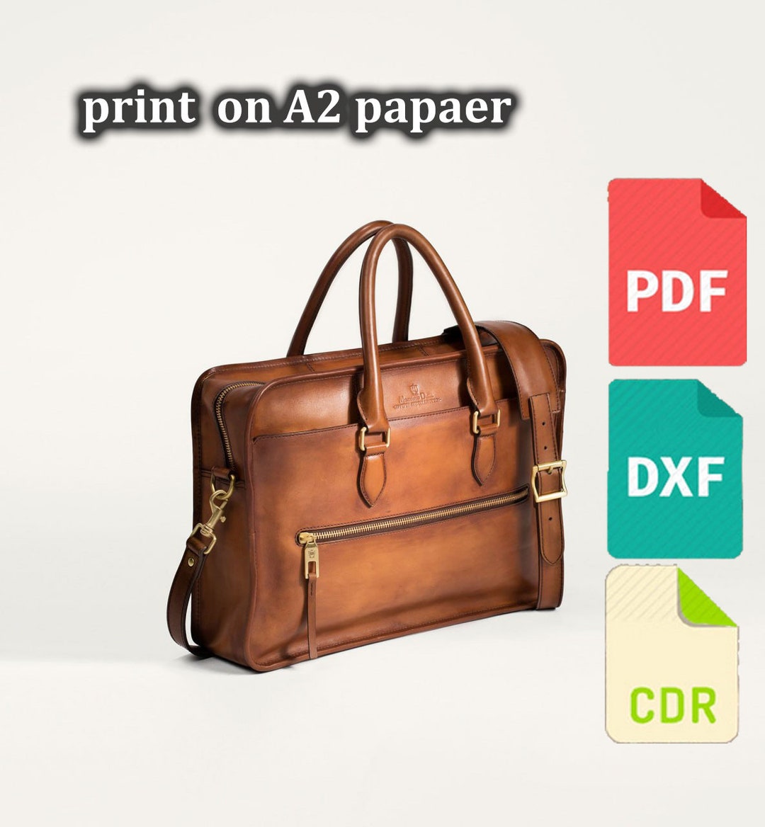 Leather Briefcase Bag Template & Pattern for Laser Cut and Print Cdr ...