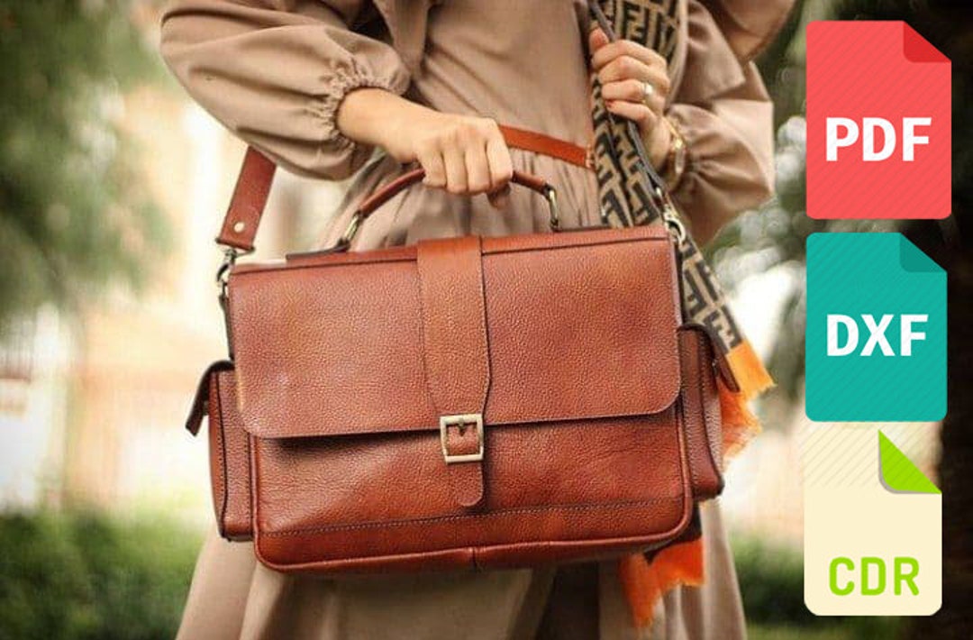 Leather Briefcase Bag Template & Pattern for Laser Cut and Print Cdr ...