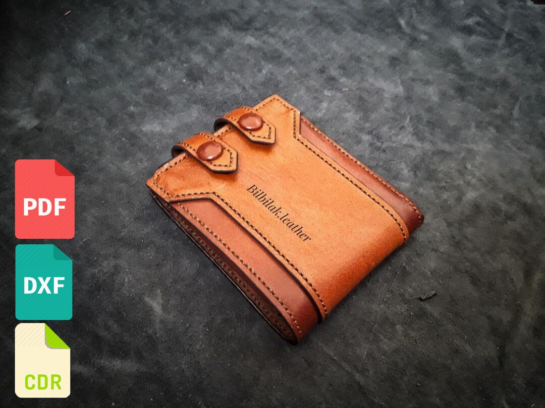 Leather Wallet Pattern and Template for Print and Lasercut Pdf , Dxf ...