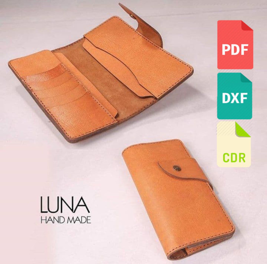 Leather Wallet Bagtemplate & Pattern for Laser Cut and Print Cdr, Dxf ...