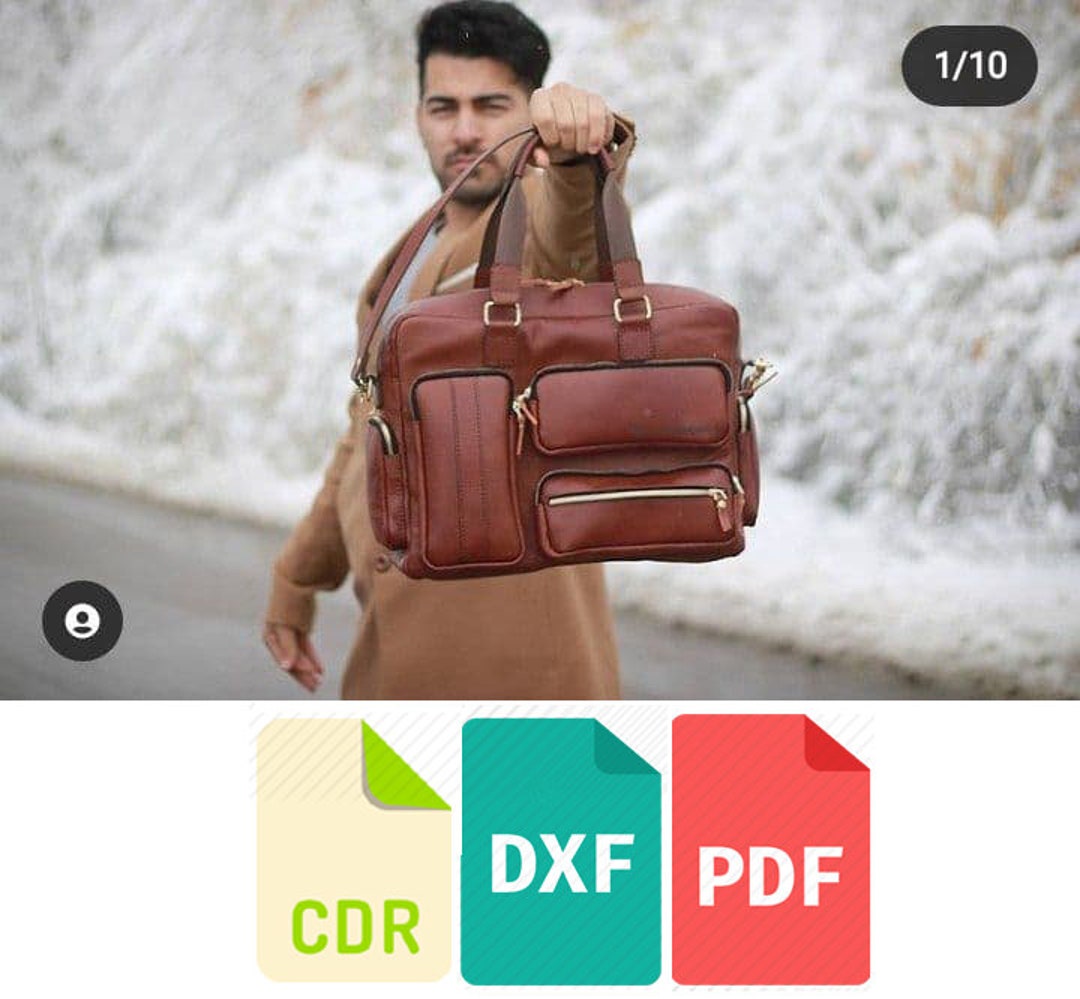 Leather Briefcase Bag Template & Pattern for Laser Cut and Print Cdr ...