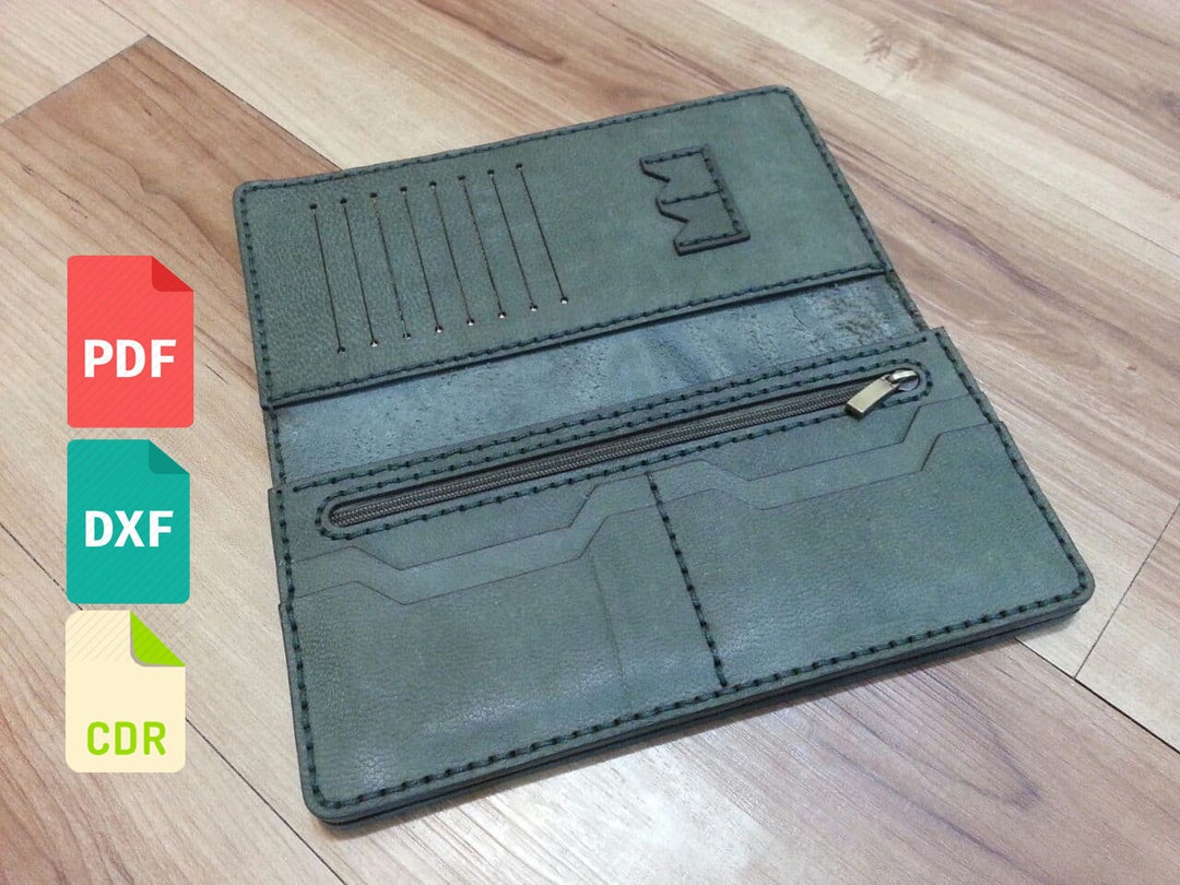 Leather Wallet Bagtemplate & Pattern for Laser Cut and Print Cdr, Dxf ...
