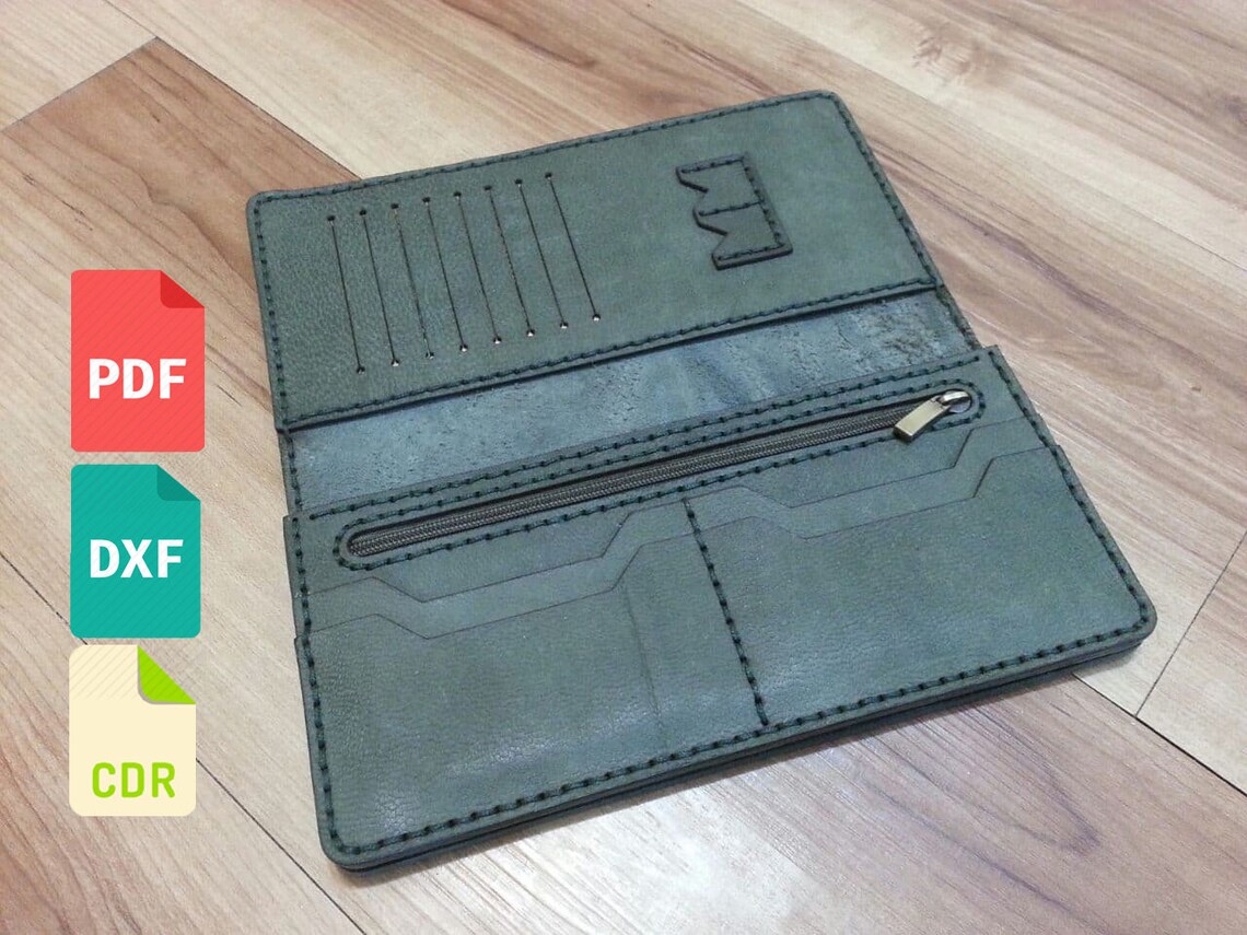 Leather Wallet Bagtemplate & Pattern for Laser Cut and Print - Etsy
