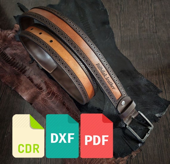 Leather Belt Template & Pattern for Laser Cut and Print Cdr | Etsy