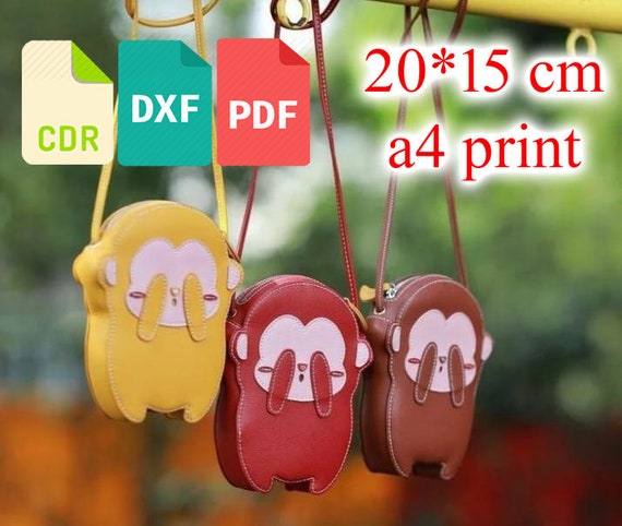 Leather Children Monkey Bag Template & Pattern for Laser Cut - Etsy