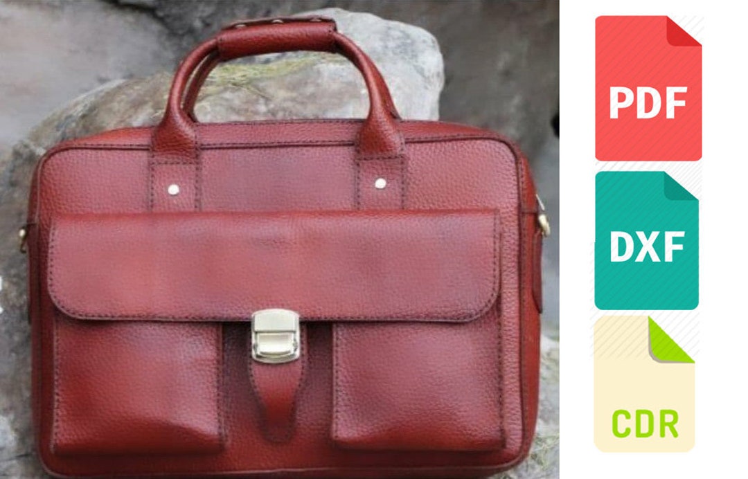 Leather Briefcase Bag Template & Pattern for Laser Cut and Print Cdr ...