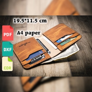 Leather Wallet Template & Pattern for Laser Cut and Print Cdr, Dxf and ...