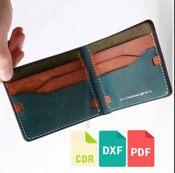 Leather travel wallet bag pattern for laser cut and print cdr dxf and ...