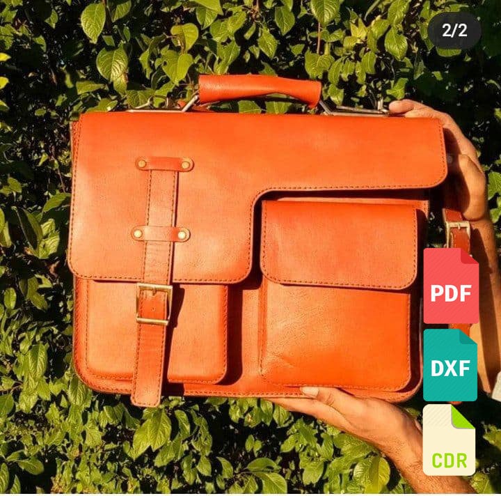 Leather Briefcase Bag Template & Pattern for Laser Cut and | Etsy