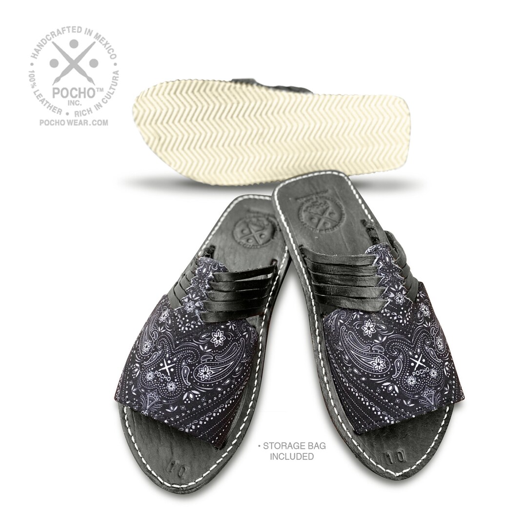 Black Bandana - Slide Huarache Sandals - Etsy