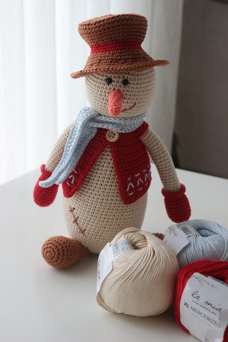 Kevin the Snowman Finished Amigurumi Toy, NOT Pattern. Festive Winter ...