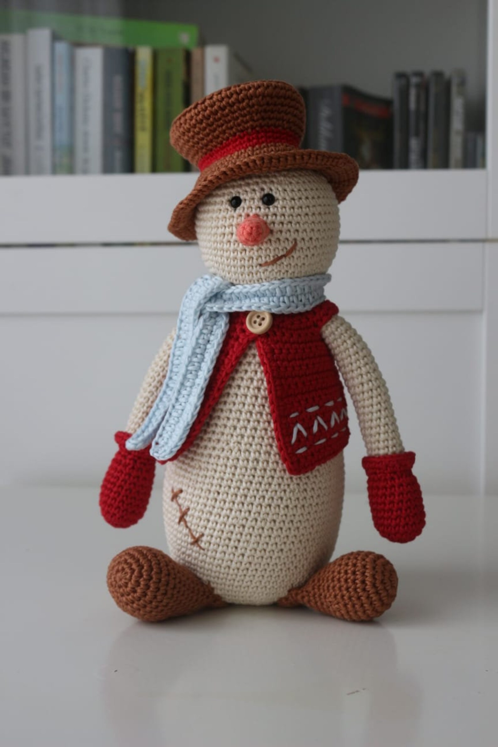 Kevin the Snowman Finished Amigurumi Toy, NOT Pattern. Festive Winter ...