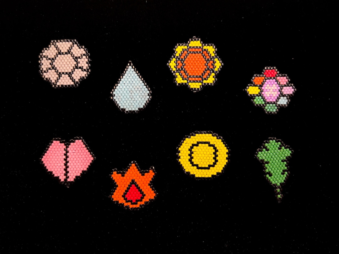 Miyuki Delica Bead Pokemon Gym Badge Magnet Set - Kanto Region - Etsy