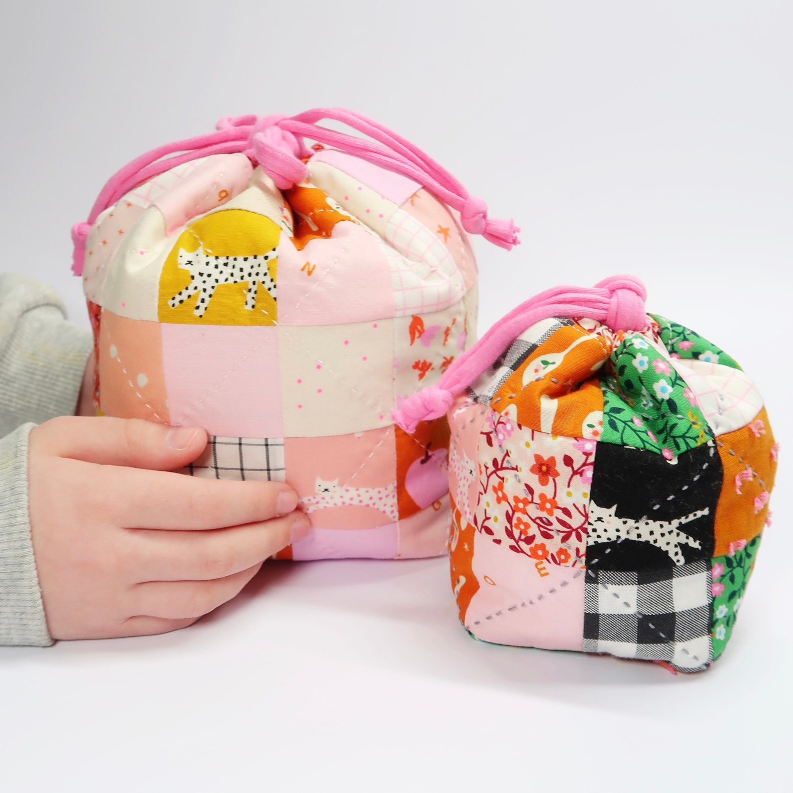 Kinchaku - Digital Sewing Pattern (PDF), Two Sizes and Styles, Quilted ...