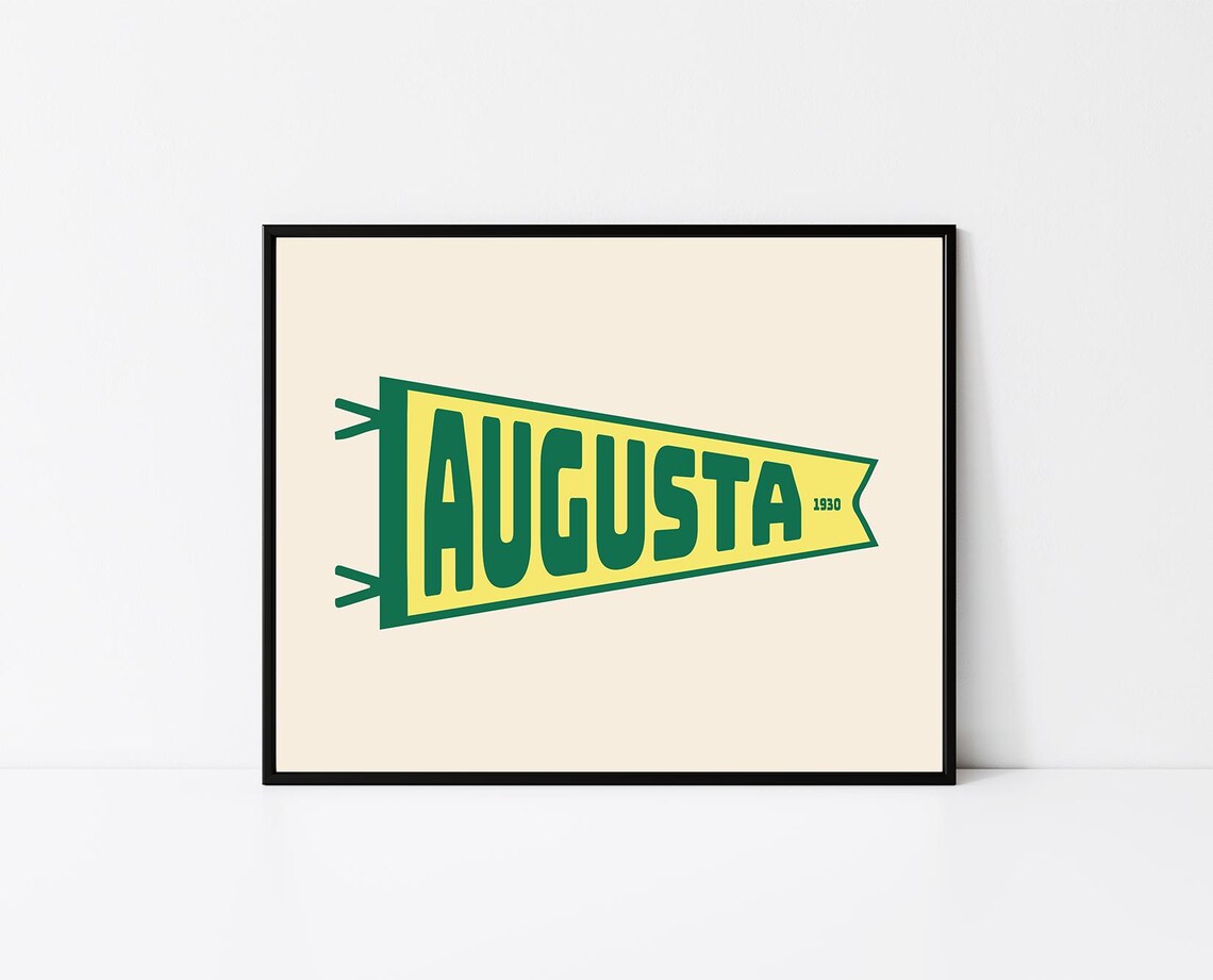 Augusta Pennant Flag | Golf | Travel | Print | Poster | Gift | Home ...