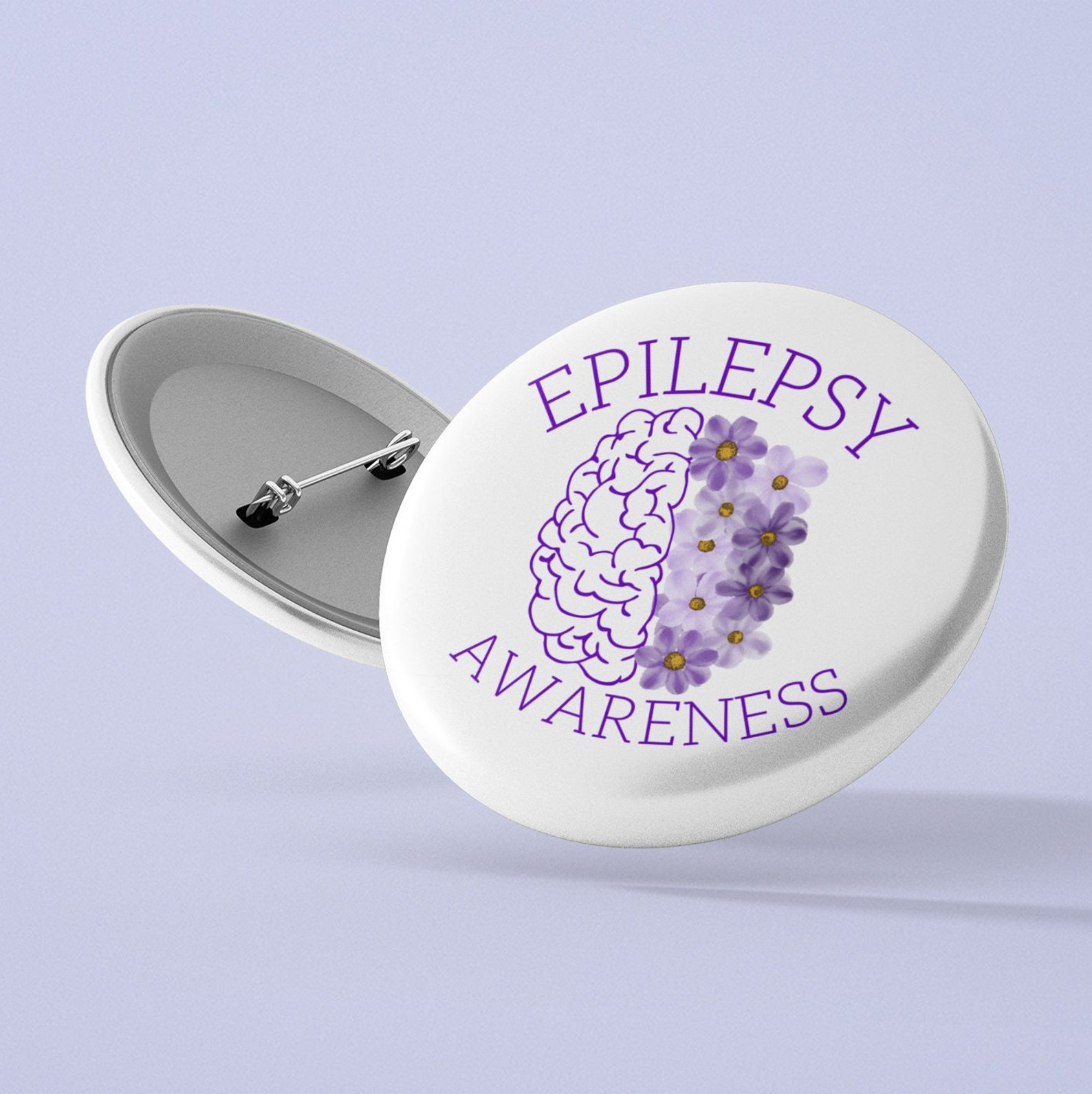 Epilepsy Pin, Epilepsy Awareness Badge, Epilepsy Warrior Pin, Purple ...