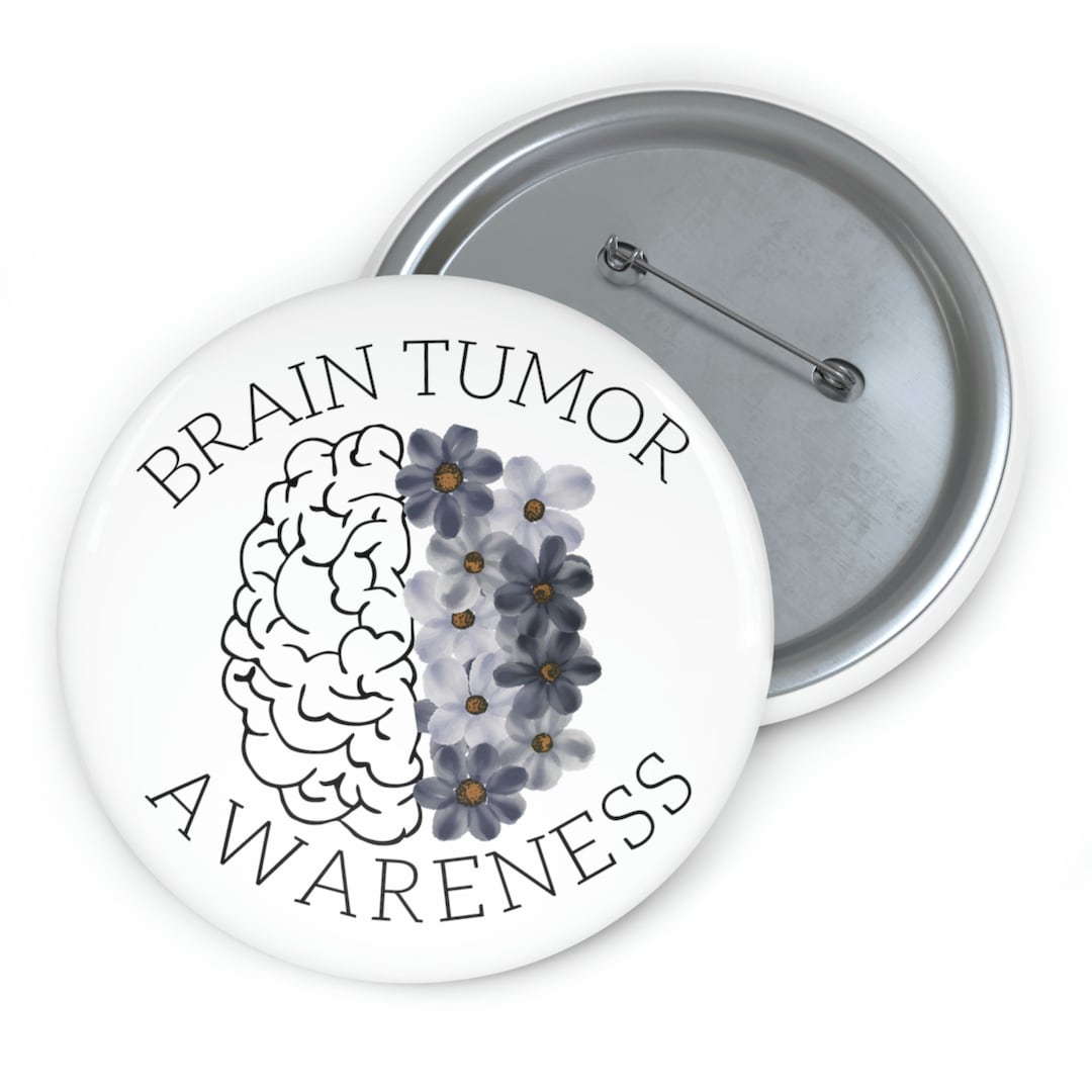 Brain Tumor Awareness Pin, Brain Cancer Awareness Badge, Grey in May ...