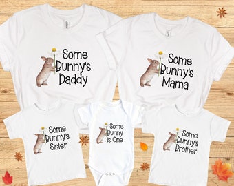 Some Bunny is One Birthday Shirt, First Birthday Shirt, Bunny 1st ...