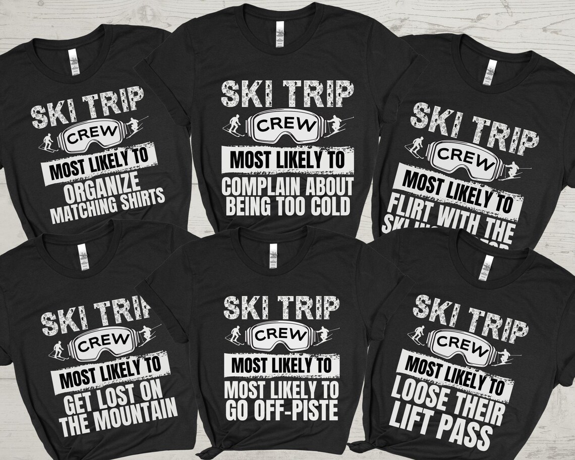 Custom Matching Family Vacation Shirts, Personalized Ski Trip Shirts ...