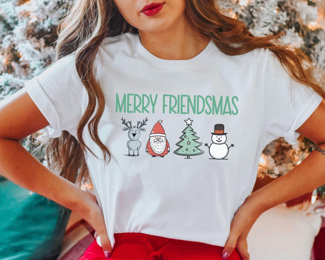 Friendsmas Party Matching Christmas Shirt, Christmas Party Group Shirt ...