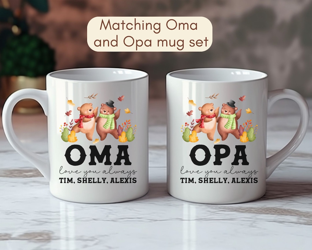 Custom Oma and Opa Mug Set, Oma and Opa Gifts, Oma and Opa Baby ...