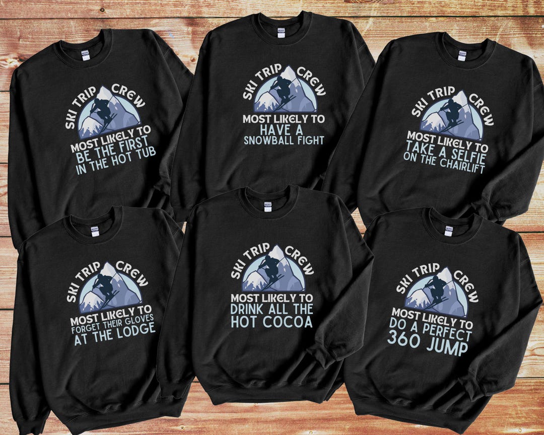 Custom Matching Family Vacation Sweatshirts, Personalized Ski Trip ...