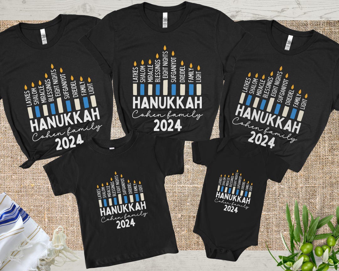 Custom Family Hanukkah Shirts, Jewish Shirt, Personalized Matching ...