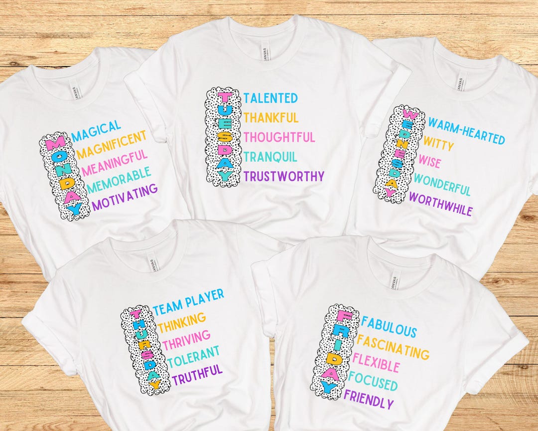 Days of the Week Shirt, Teacher Shirt, Motivational Shirt, Monday to ...