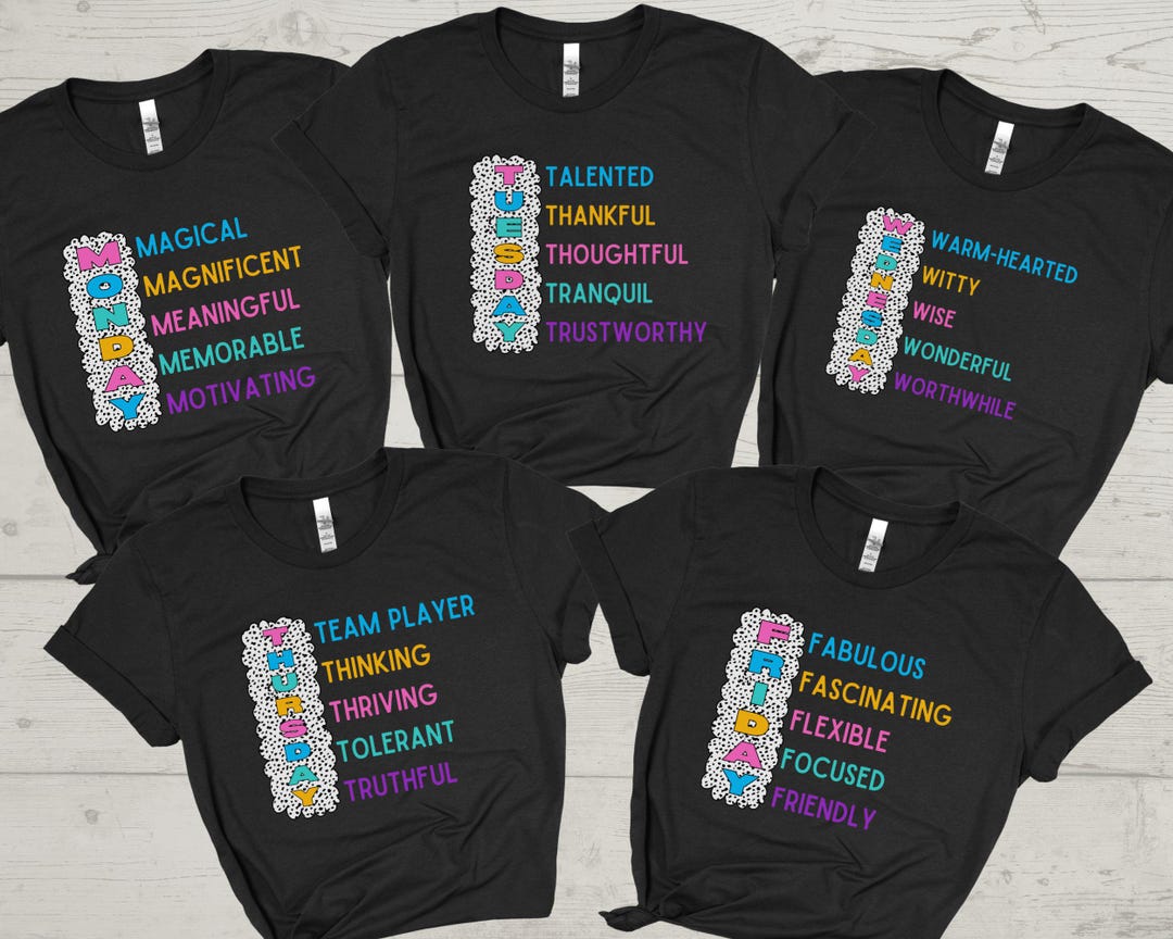 Days of the Week Shirt, Teacher Shirt, Motivational Shirt, Monday to ...