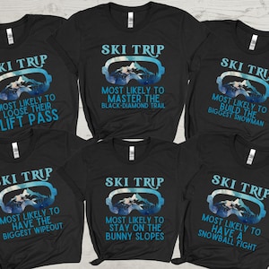 Custom Matching Family Vacation Shirts, Personalized Ski Trip Shirts ...