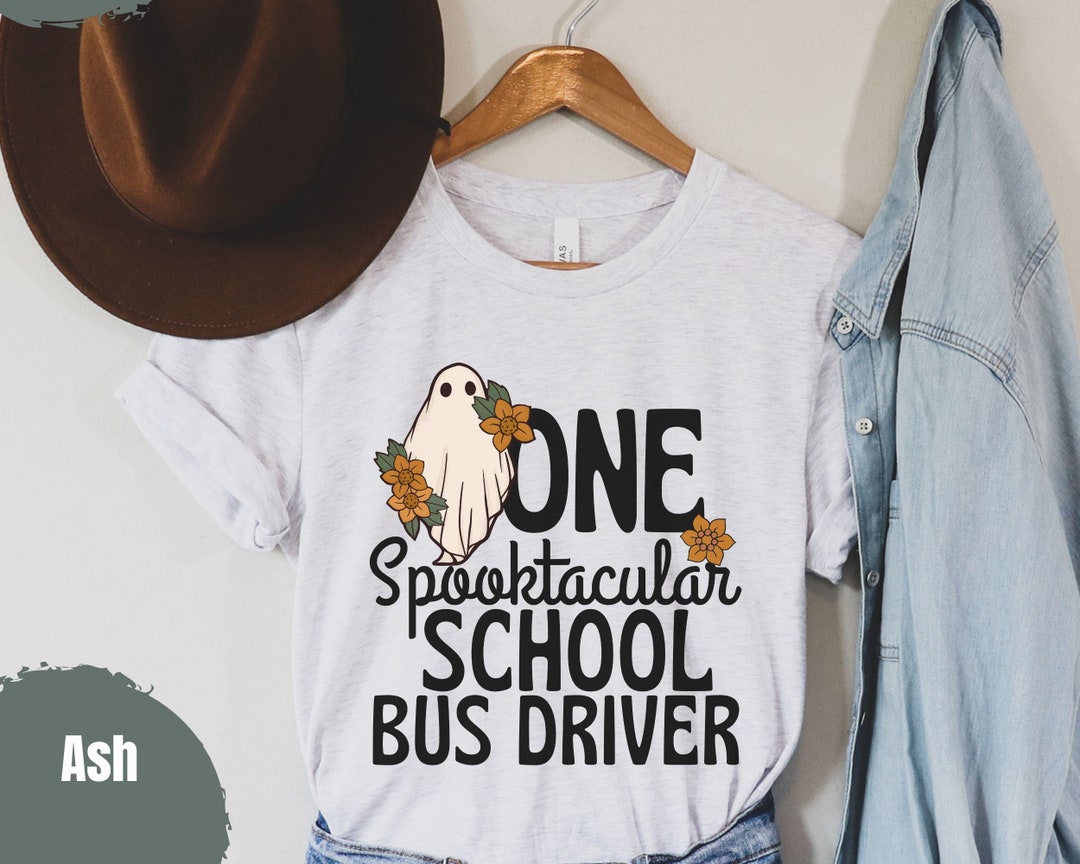Spooktacular School Busdriver Halloween Shirt, Bus Driver Ghost Tshirt ...