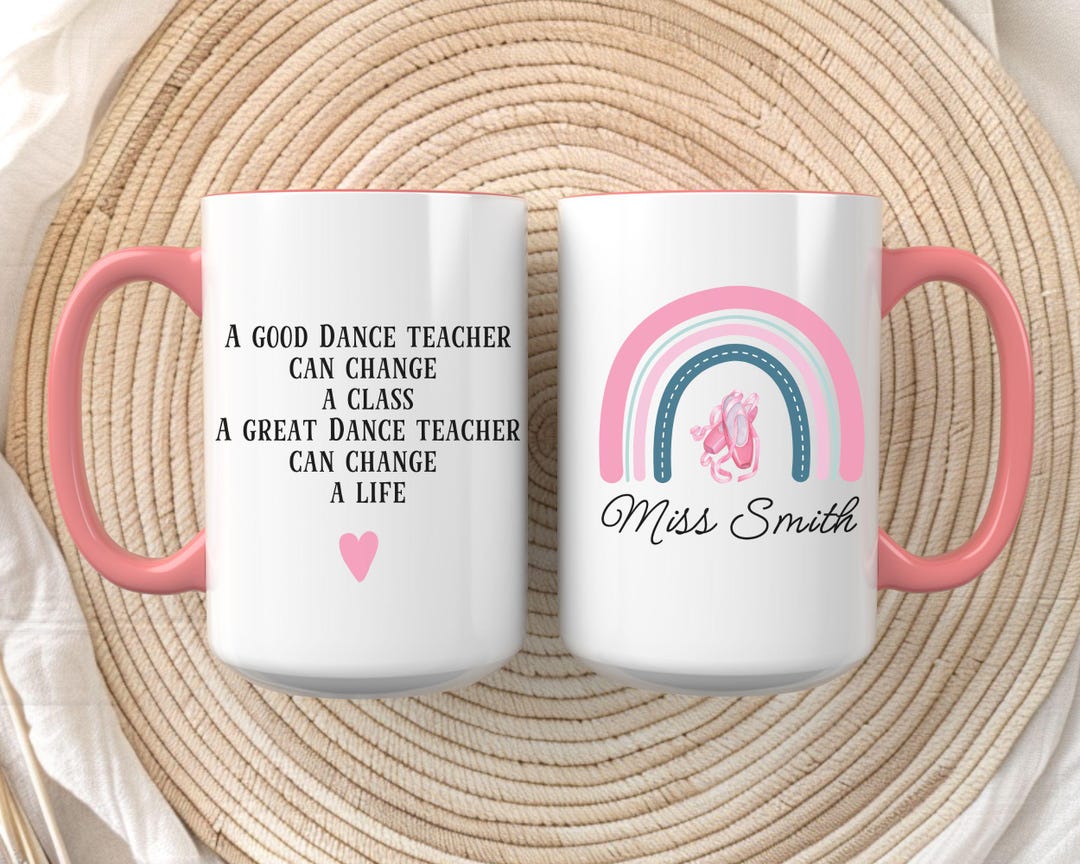 Personalized Dance Teacher Mug, Custom Dance Teacher Gifts, Dance Coach ...