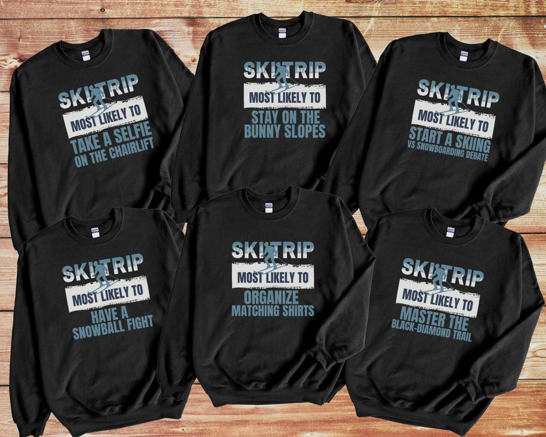 Custom Matching Family Vacation Sweatshirts, Personalized Ski Trip ...