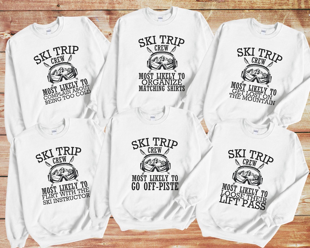 Custom Matching Family Vacation Sweatshirts, Personalized Ski Trip ...