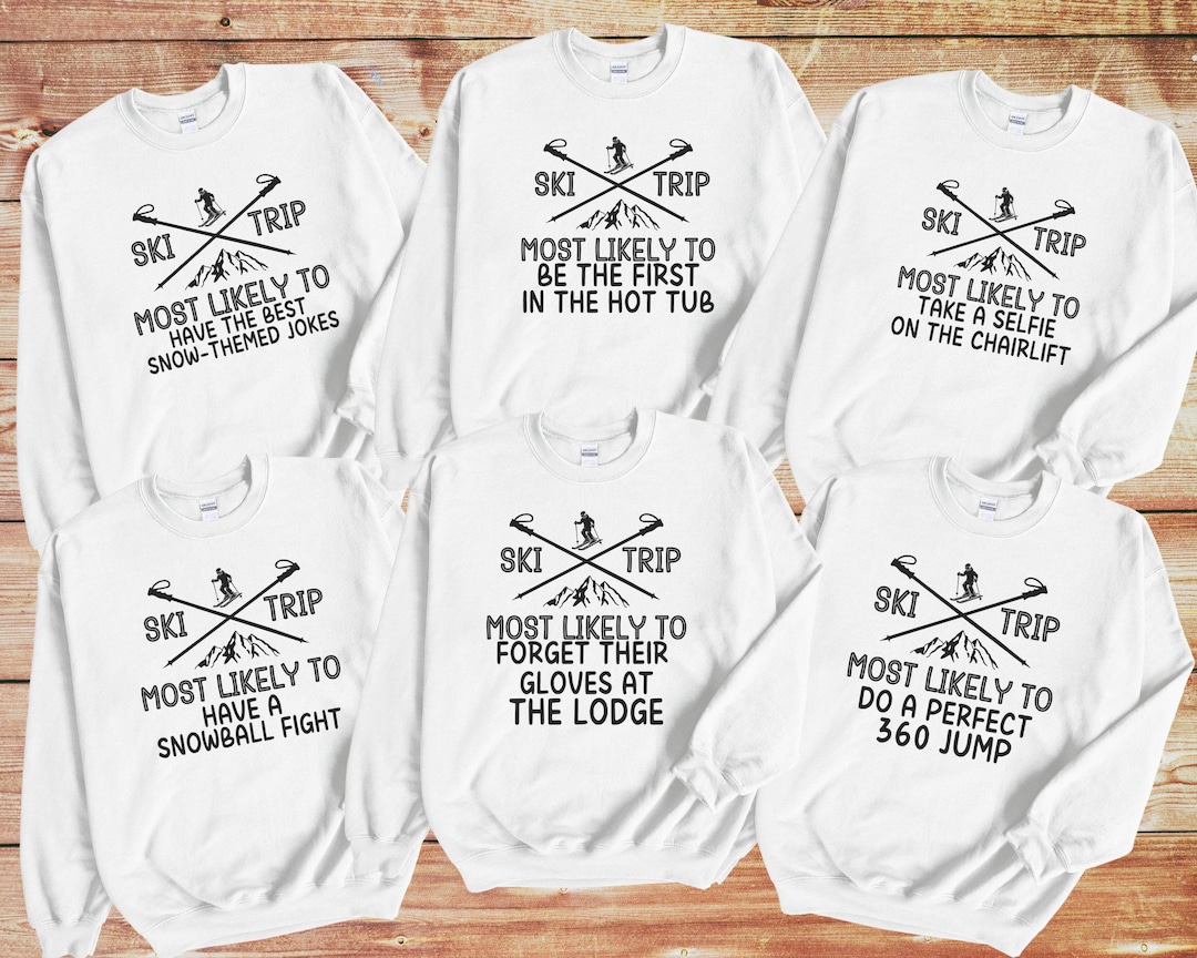 Custom Matching Family Vacation Sweatshirts, Personalized Ski Trip ...