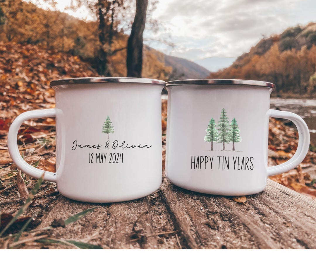 Tin Year Anniversary Mug, Tin Anniversary Gift for Husband, Custom 10 ...