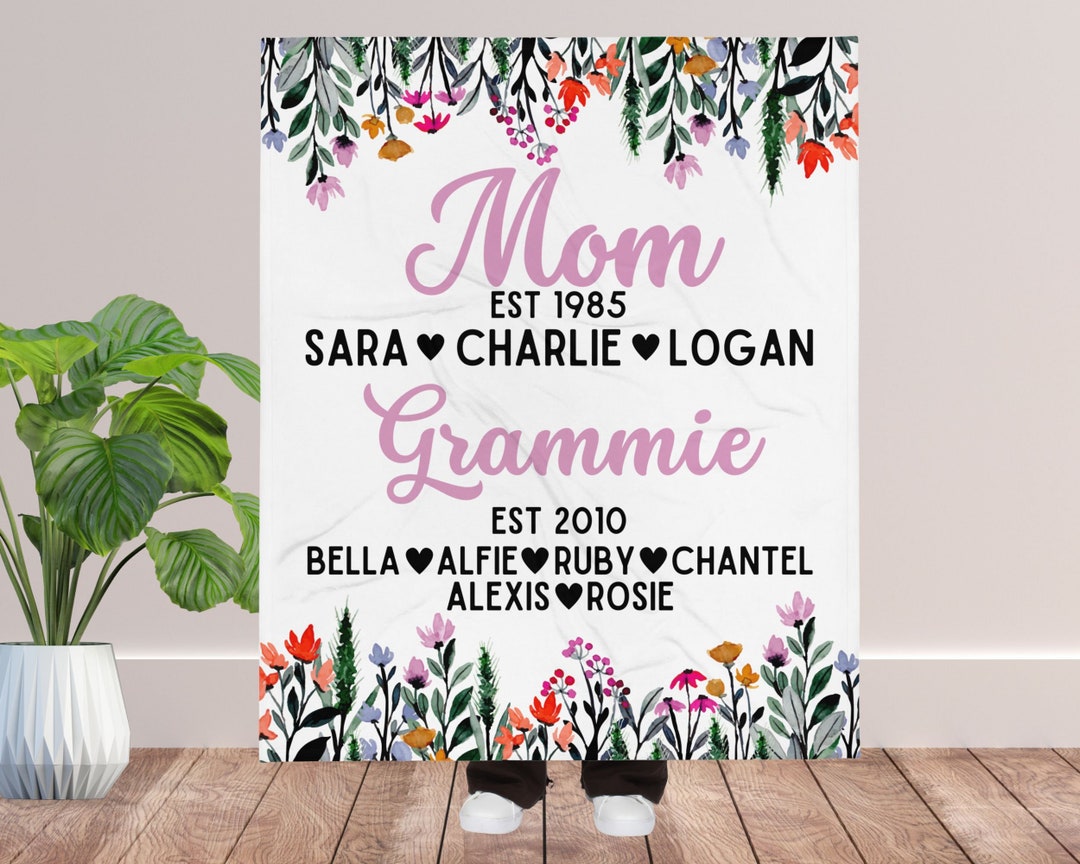 Personalized Grammie Blanket, Custom Grammie Gifts, Pregnancy ...