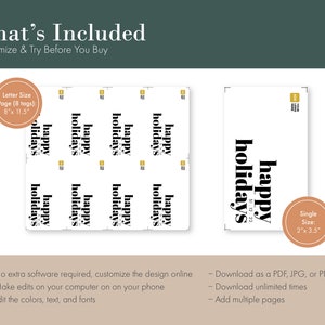Printable Holiday Corporate Gift Tag Template | Editable Tag With ...